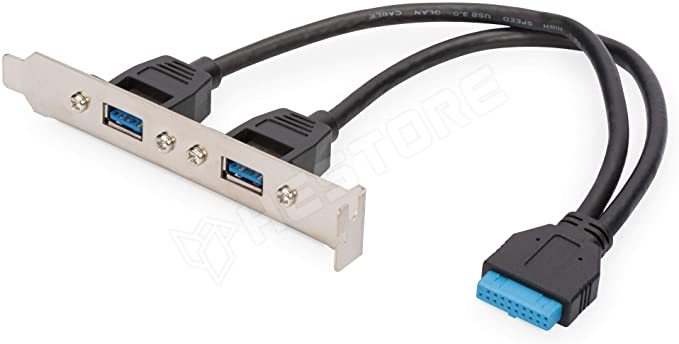 AK-300306-002-S / USB 3.0 alaplapi adapter, lemezre szerelt, USB A aljzat x2, 2x 10pin IDC (AK ...